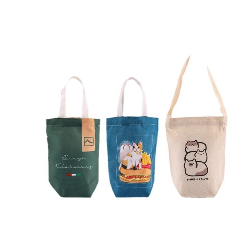 Custom Canvas Coffee Cup Folder | Eco-Friendly Drink Holder